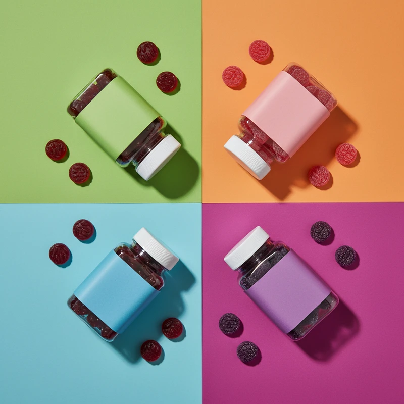 Playful Olly gummy vitamin grid | Product Photography Background Scene ...